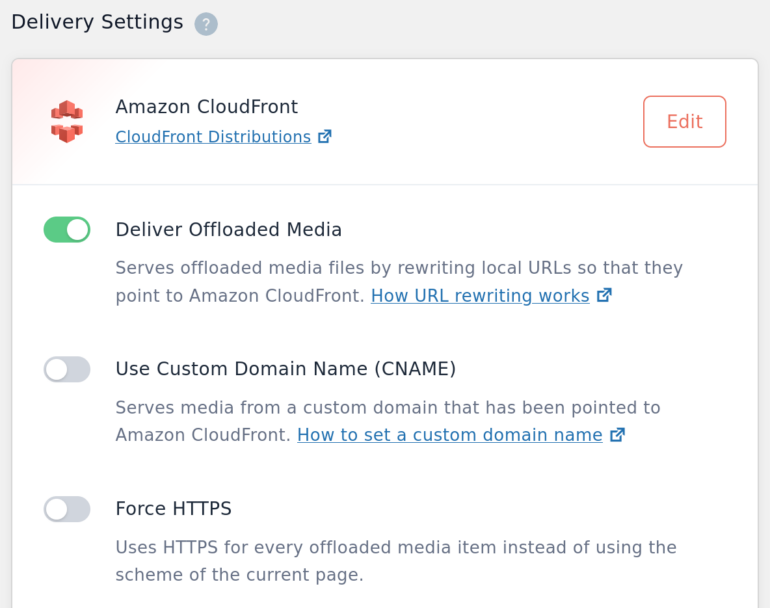 CloudFront Setup for Media Offloaded to Amazon S3